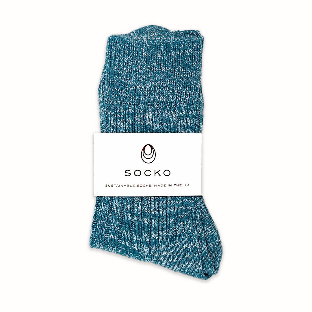 Socko 100% Recycled Socks, Teal Fleck – Buy Me Once UK